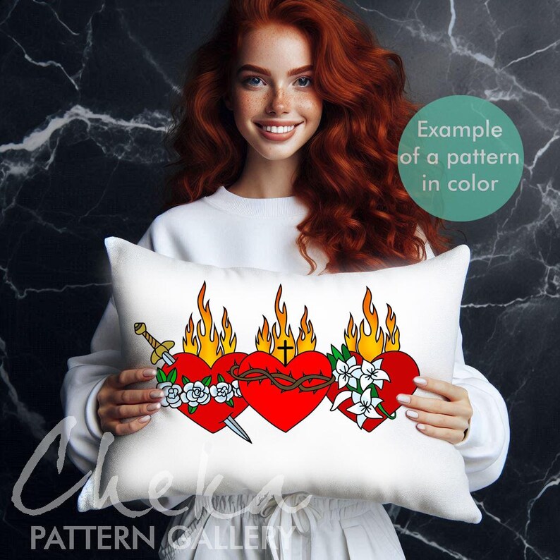 Sacred Heart of Jesus Pattern, Immaculate, Chaste Heart, Catholic ...