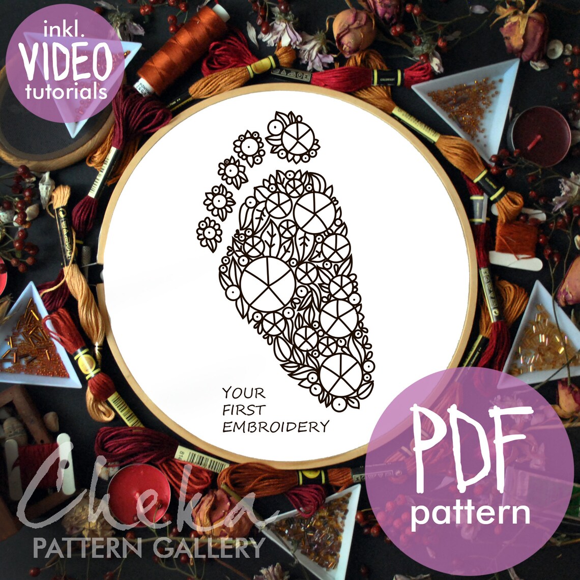 Pregnancy Hoop Art. Baby's Foot, Embroidery PDF Pattern Baby Foot With ...