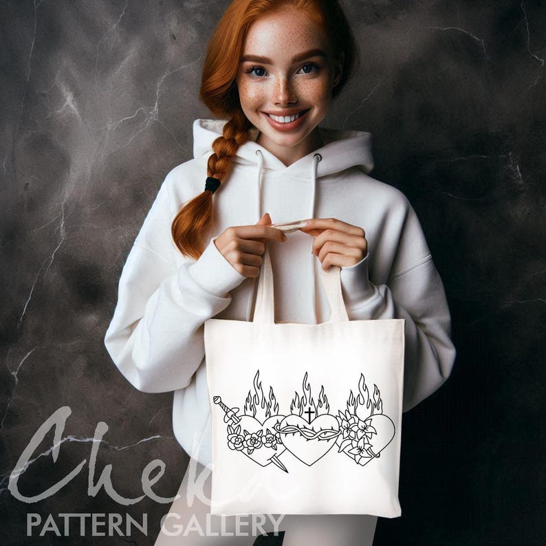 Sacred Heart of Jesus Pattern, Immaculate, Chaste Heart, Catholic ...