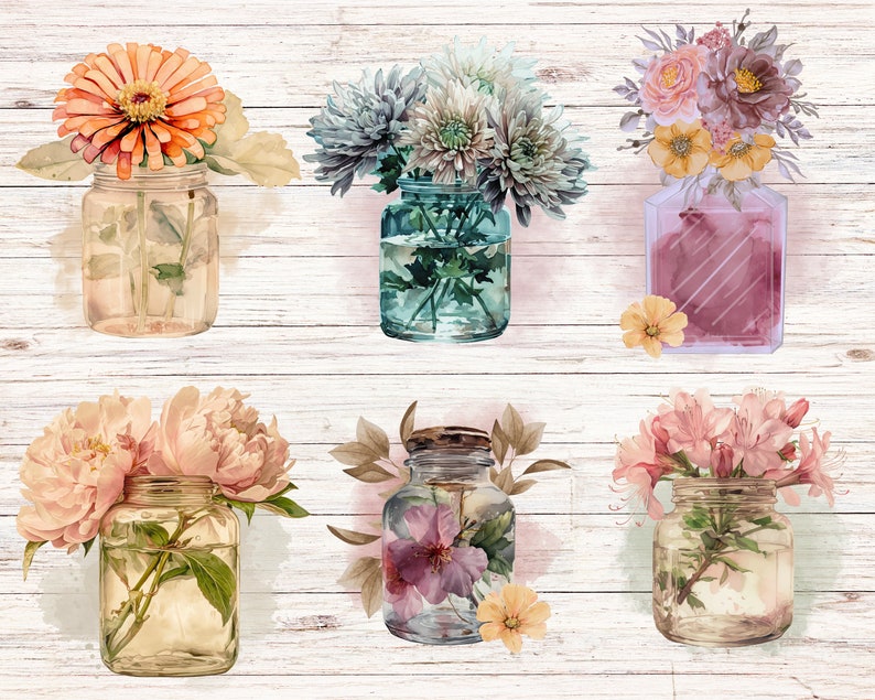 18 Watercolor Flowers Bundle,flower Clip Arts,printable Watercolor ...