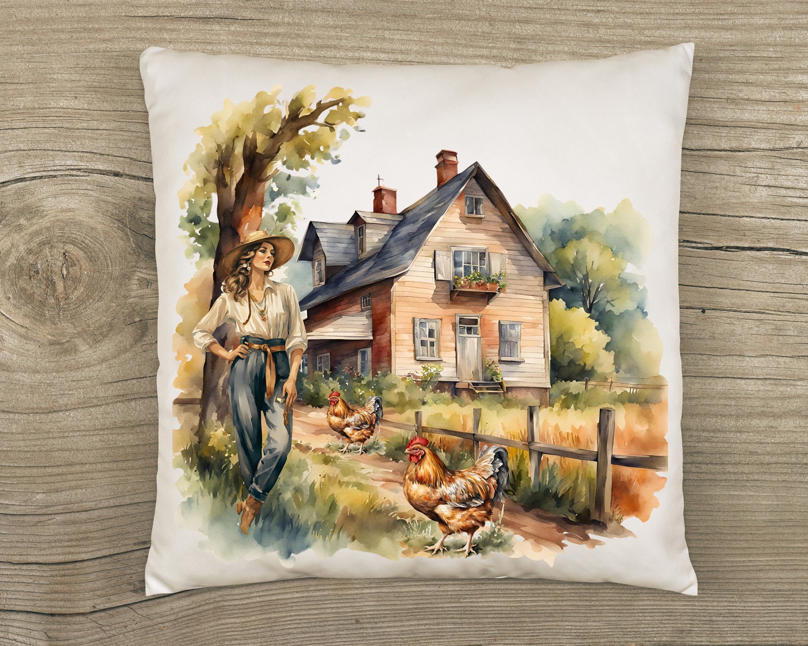 Watercolor Farm Clip Arts,vintage Farm Elements,farm Animals,vintage ...