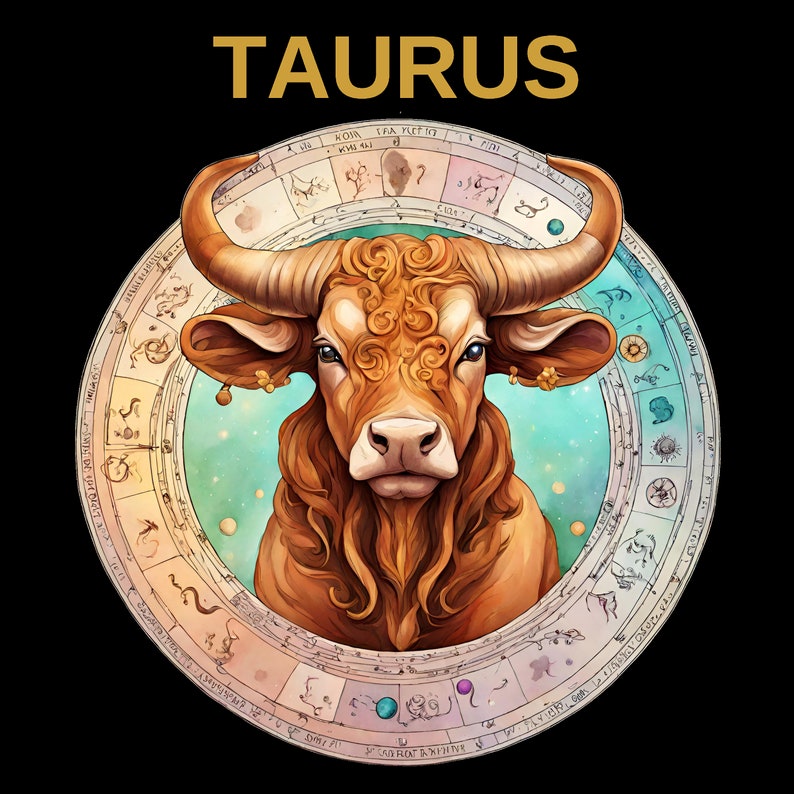 Taurus Sign Clipart, Astrology,printable Digital Download,it Can Be Printed on Mugs, Tshirts ...