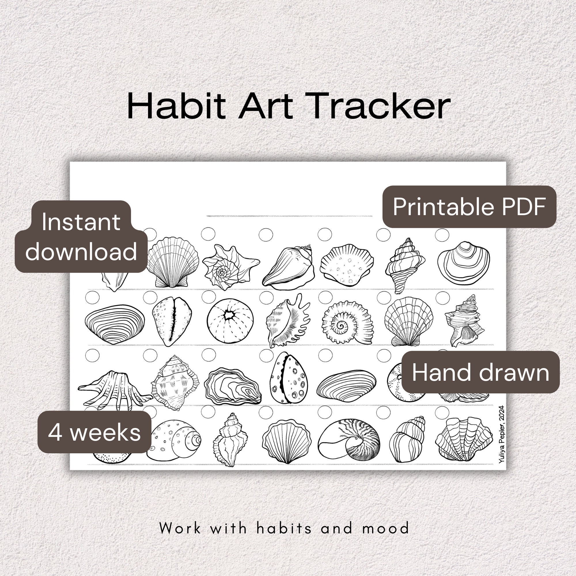Habit Art Tracker Printable PDF: Boost Productivity & Reach Your Goals ...