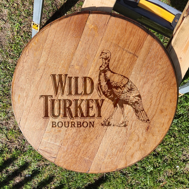 Wild Turkey Whisky Engraved Bourbon Barrel Top - Etsy