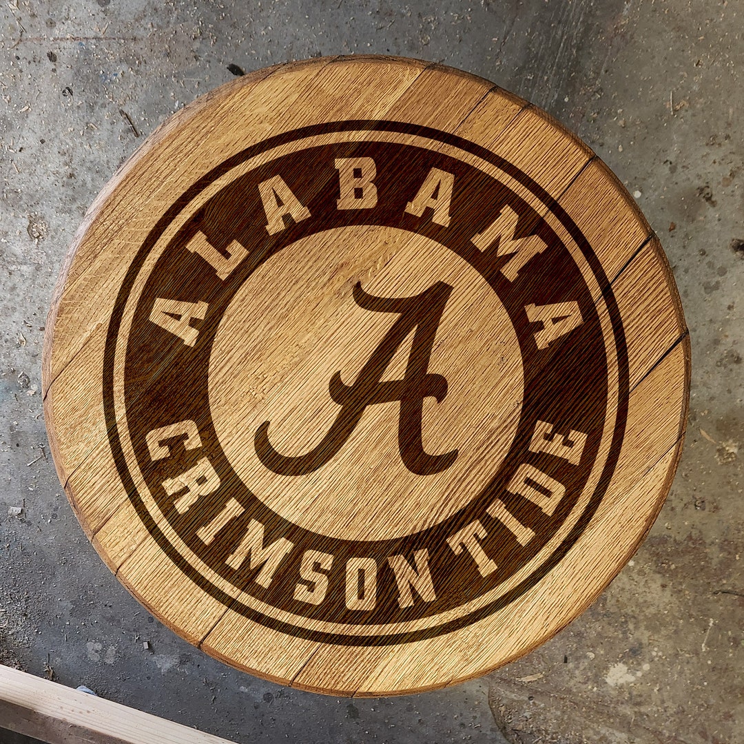 Alabama Crimson Tide Engraved Bourbon Barrel Top - Etsy