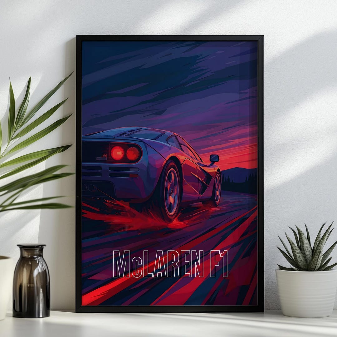 Mclaren F1 Synthwave Poster - Outrun Style Neon Vector Art - Retro 80s ...