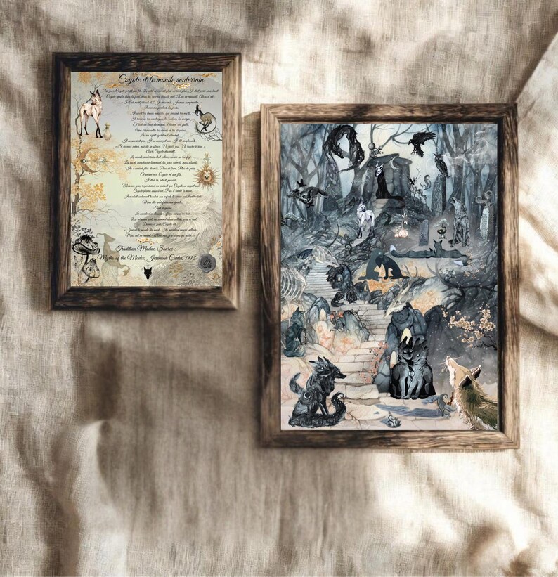 Coyote and the Underworld, Printable Modoc Legend Poster, Mystical ...