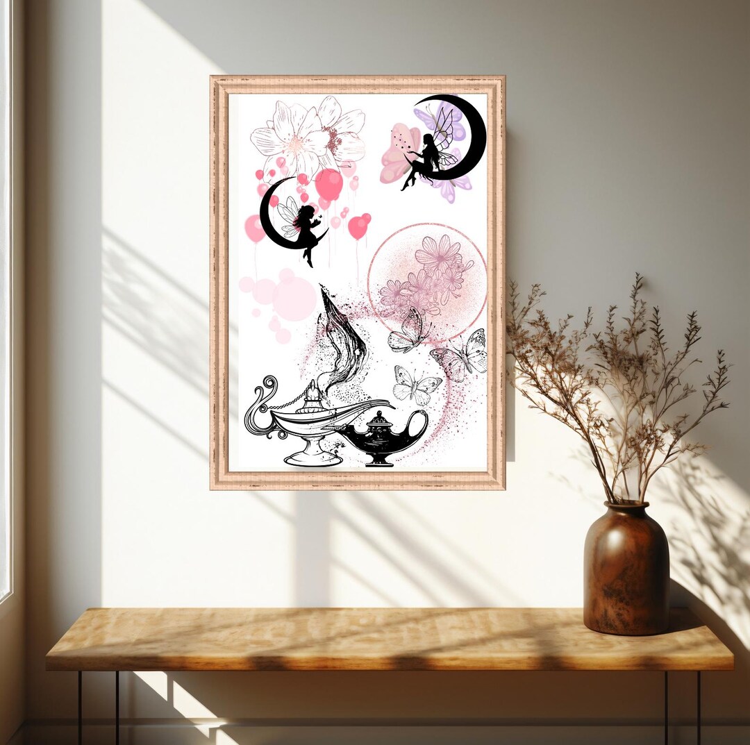 Fairy Themed Room Decor,magical Moment,magic Lamp,fairy on the Moon ...