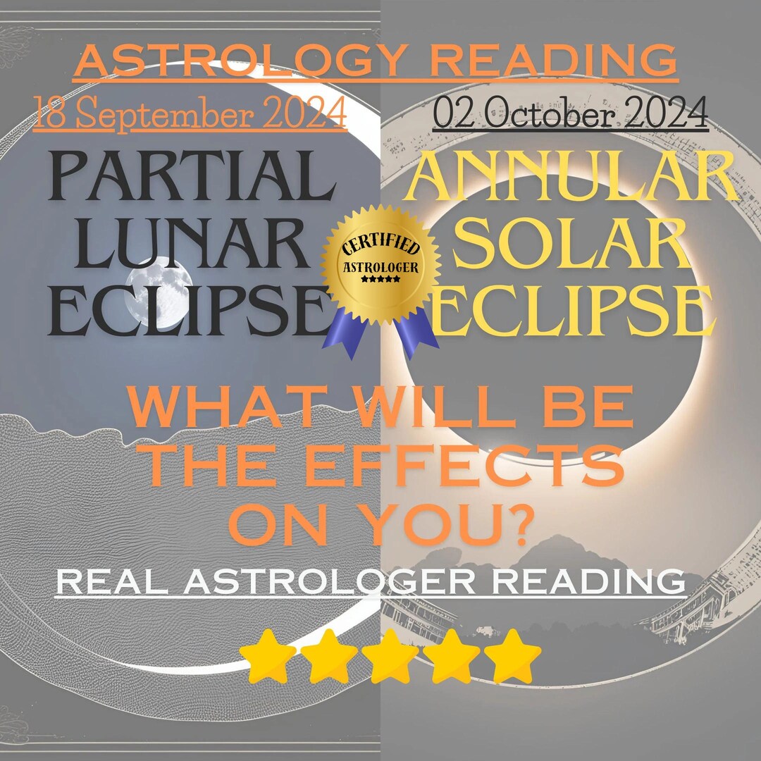 Buy Eclipses Chart 2024, Chart Reading, Astrology Reading, Partial Lunar Eclipse 2024, Annular ...
