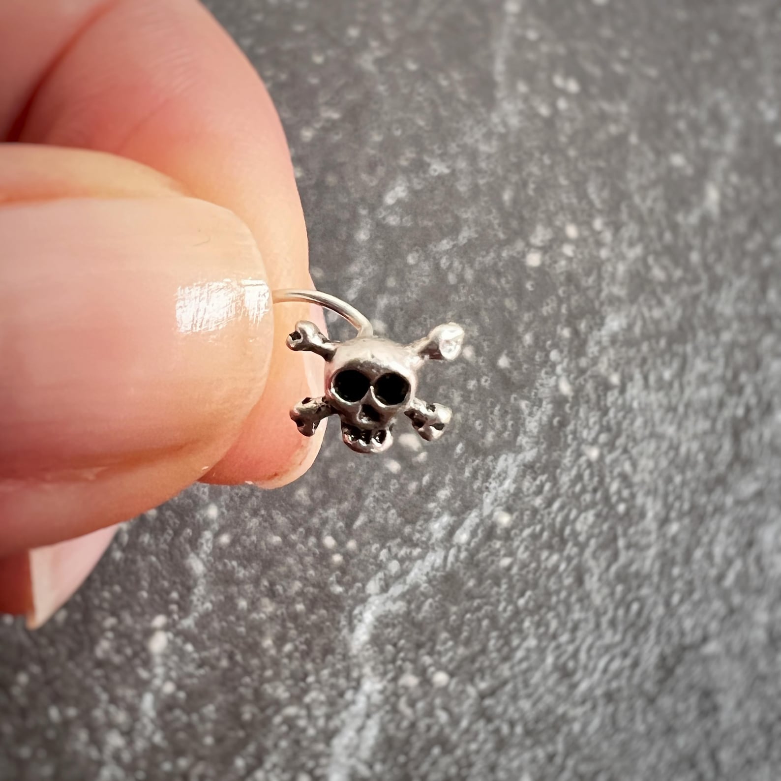 Skull Nose Stud, Halloween Mini Skull, Sterling Silver Nose Stud, Nose ...