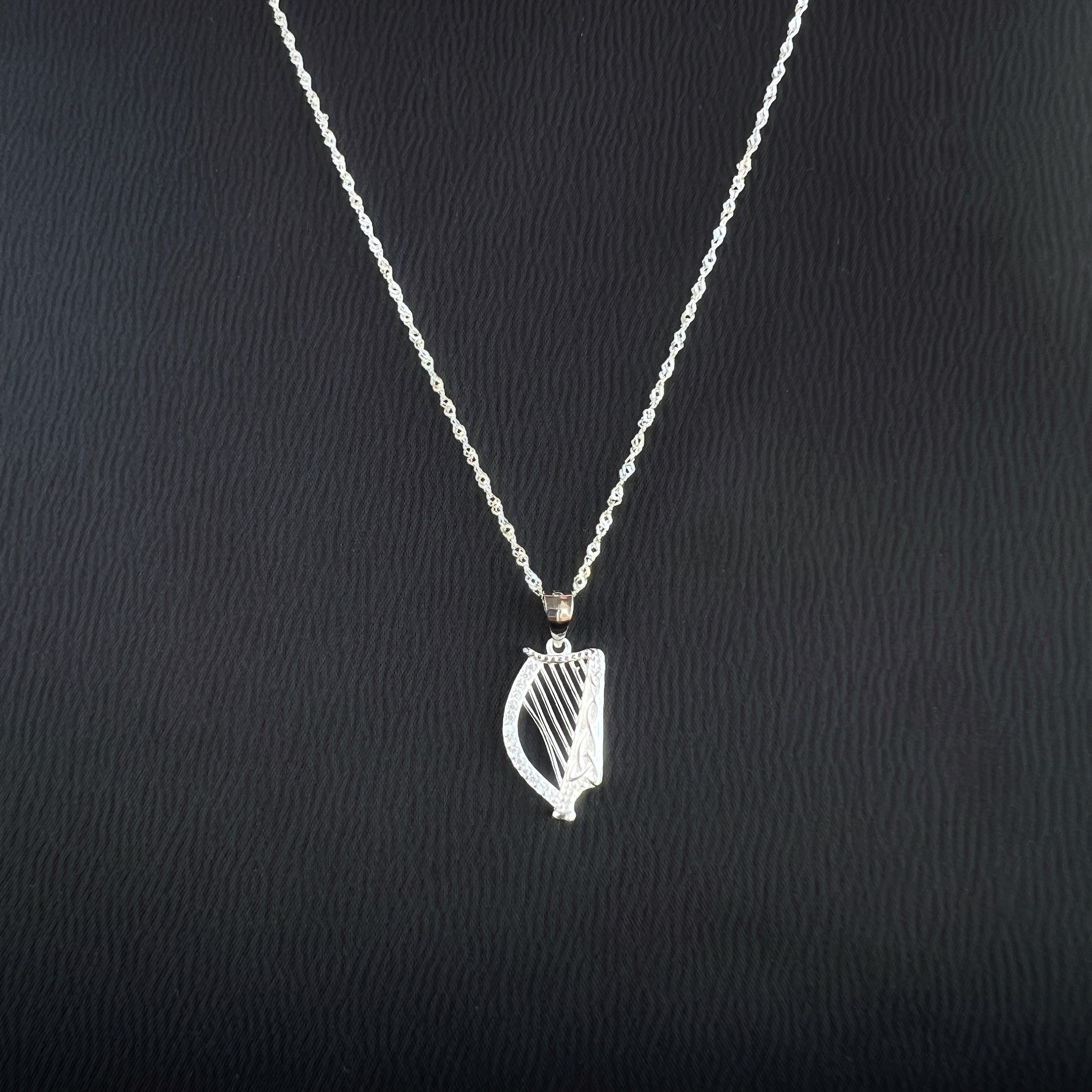 Celtic Silver Harp Charm Necklaces. Celtic Irish Jewellery. Music ...