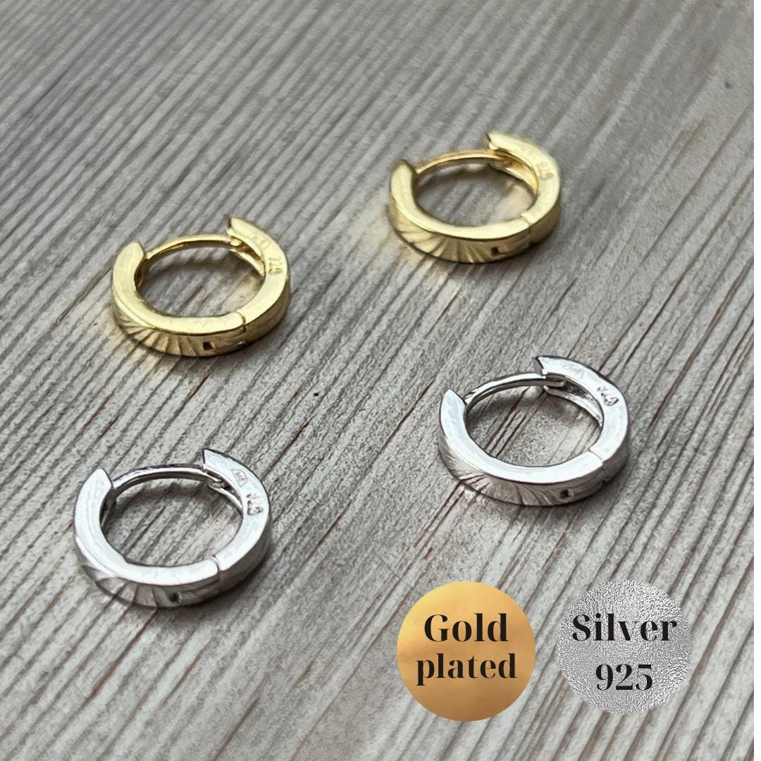 Minimalist Men's 925 Silver Hoop Earrings, Silver Jewelry for Men ...