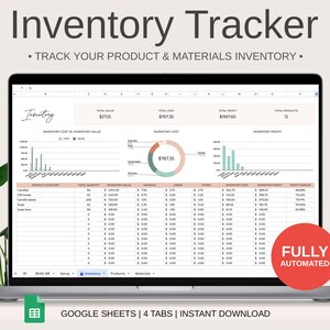 Inventory Tracker Spreadsheet Easy to Use, Google Sheets Template for ...