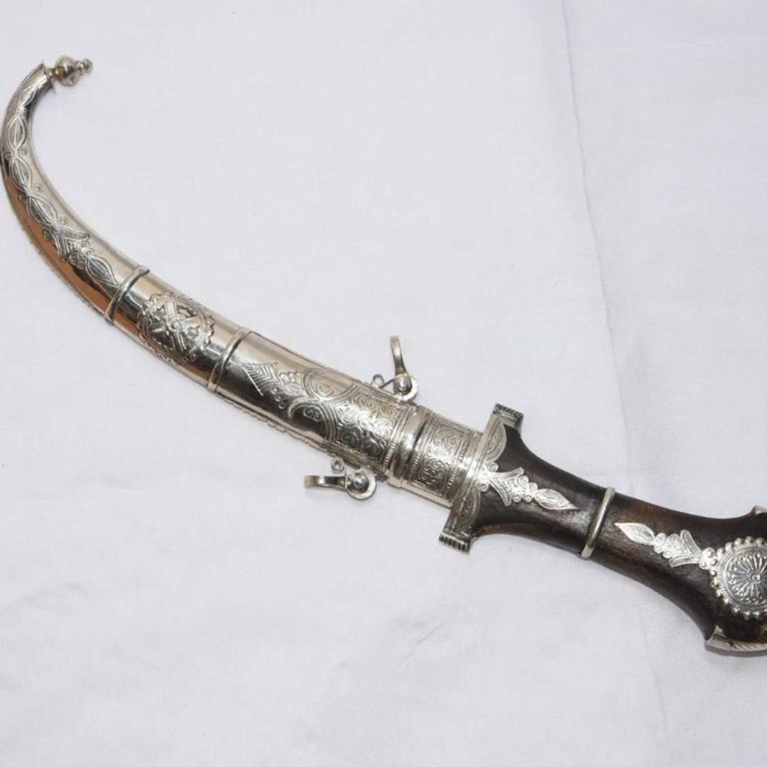 Moroccan Silver Plated Koumiya Dagger – Handmade Berber Collectible ...