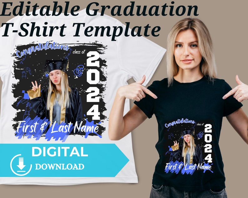 Congratulations Graduation SVG Template Tshirt & Mug, Grad Gift Set ...