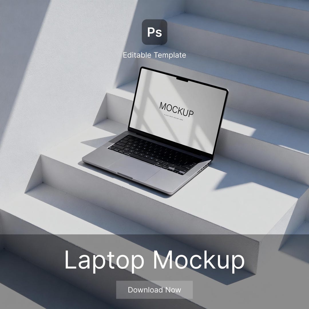 MacBook Brand Identity Mockup | Clean MacBook Screen PSD - Etsy