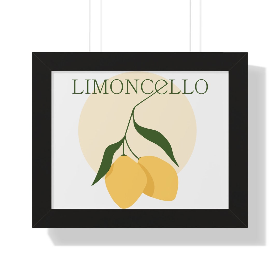Framed Horizontal Poster Limoncello Lemon and Leaf Poster - Etsy