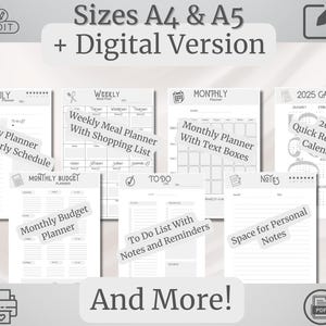Editable Digital Daily, Weekly, Monthly, Yearly Planners and More ...