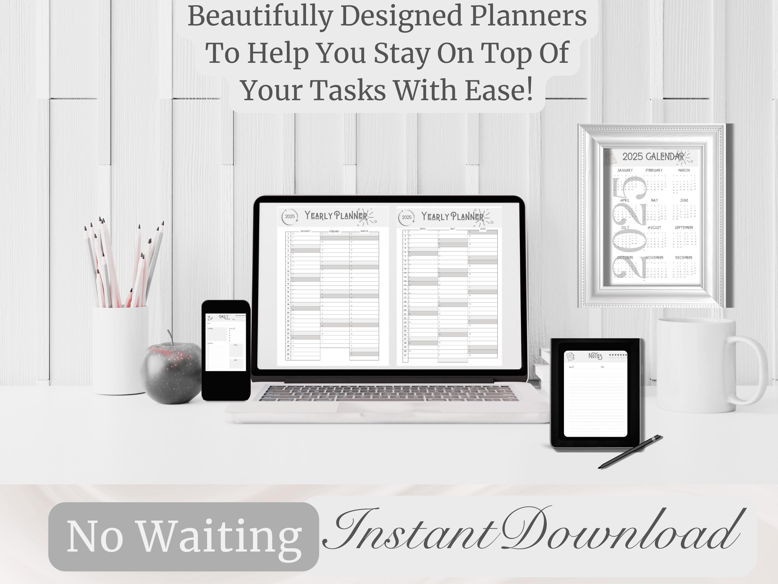 Editable Digital Daily, Weekly, Monthly, Yearly Planners and More ...