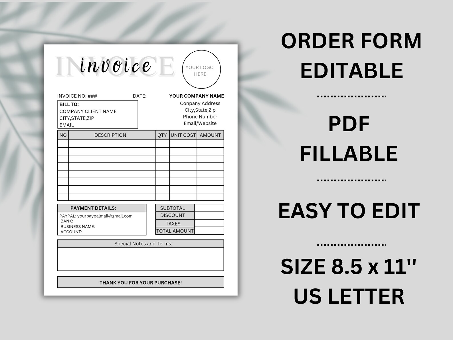 Invoice Template,modern Receipt Template, Minimalist Business Invoice ...