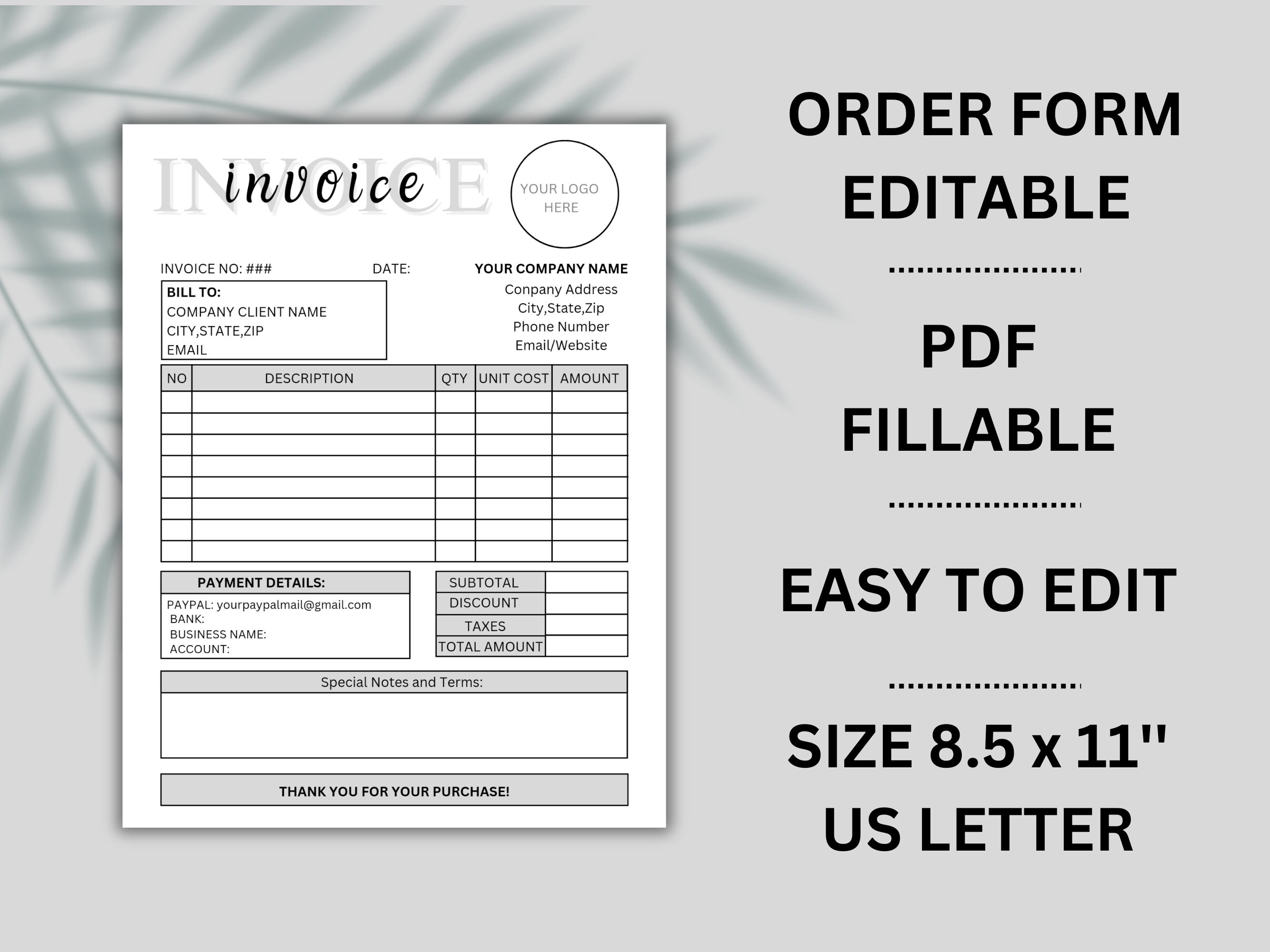 Invoice Template,modern Receipt Template, Minimalist Business Invoice ...