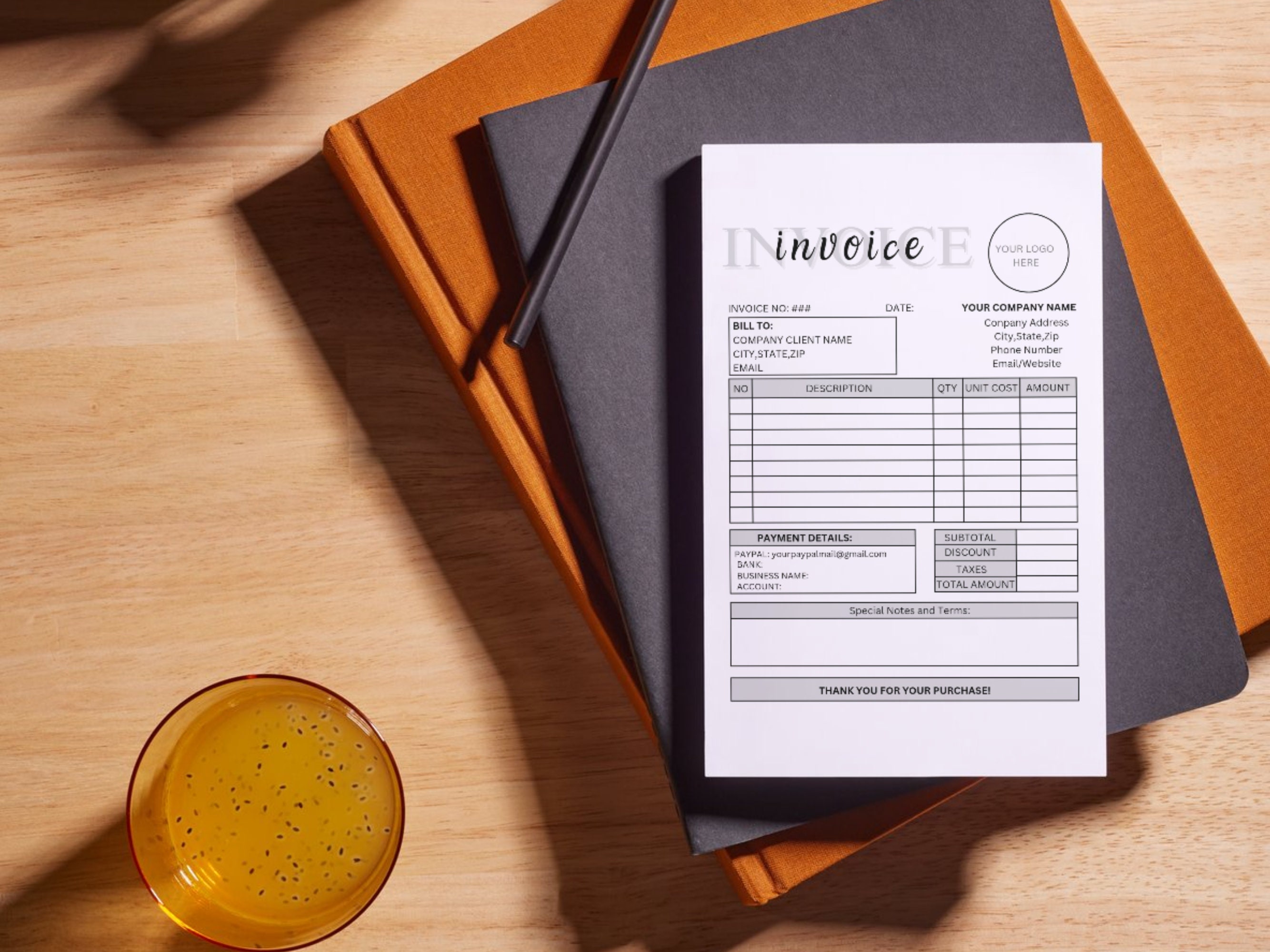 Invoice Template,modern Receipt Template, Minimalist Business Invoice ...