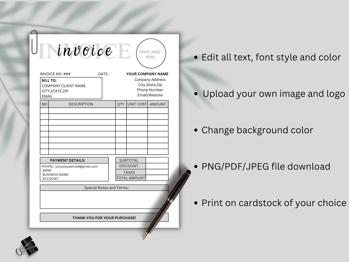 Invoice Template,modern Receipt Template, Minimalist Business Invoice ...