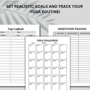 Yoga Journal | Printable | Digital Fitness Planner | Yoga Routine ...
