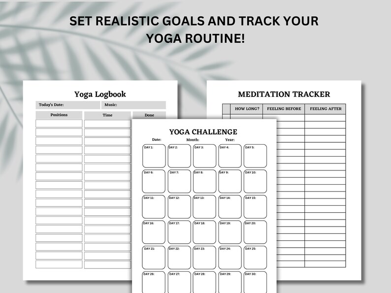Yoga Journal | Printable | Digital Fitness Planner | Yoga Routine ...