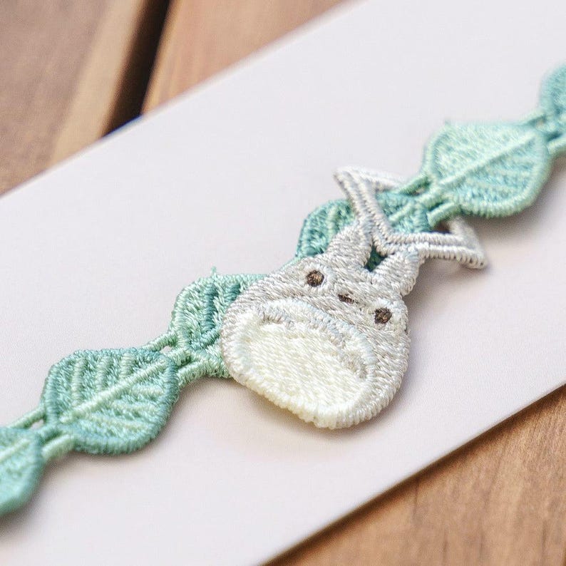 My Neighbor Totoro Lace Bracelet, Big Totoro Charm, Embroidered Non ...