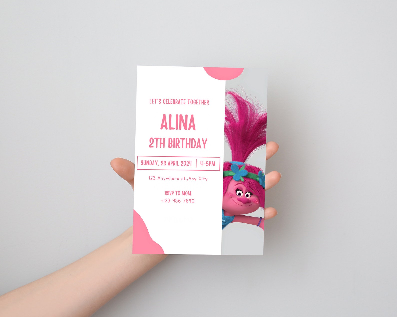 Editable Trolls Template, Editable Trolls Invitation Digital,printable ...