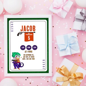 Editable Superhero Invitation Template, Editable Joker Birthday ...