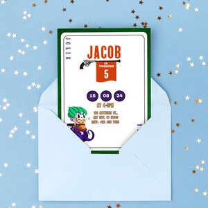 Editable Superhero Invitation Template, Editable Joker Birthday ...