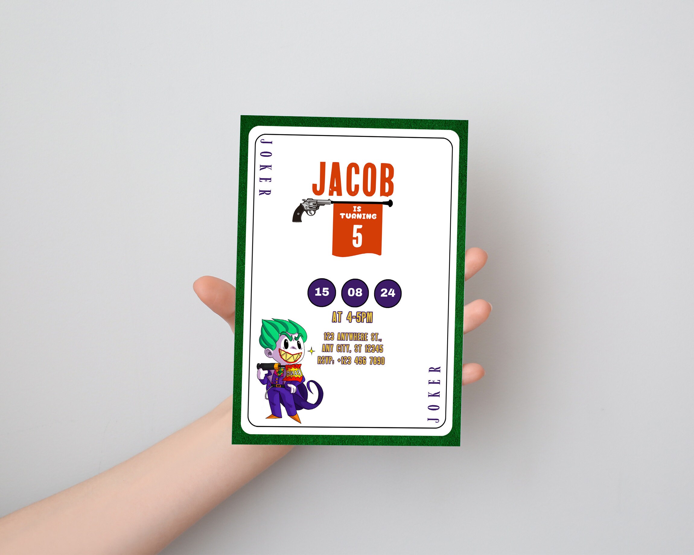 Editable Superhero Invitation Template, Editable Joker Birthday ...