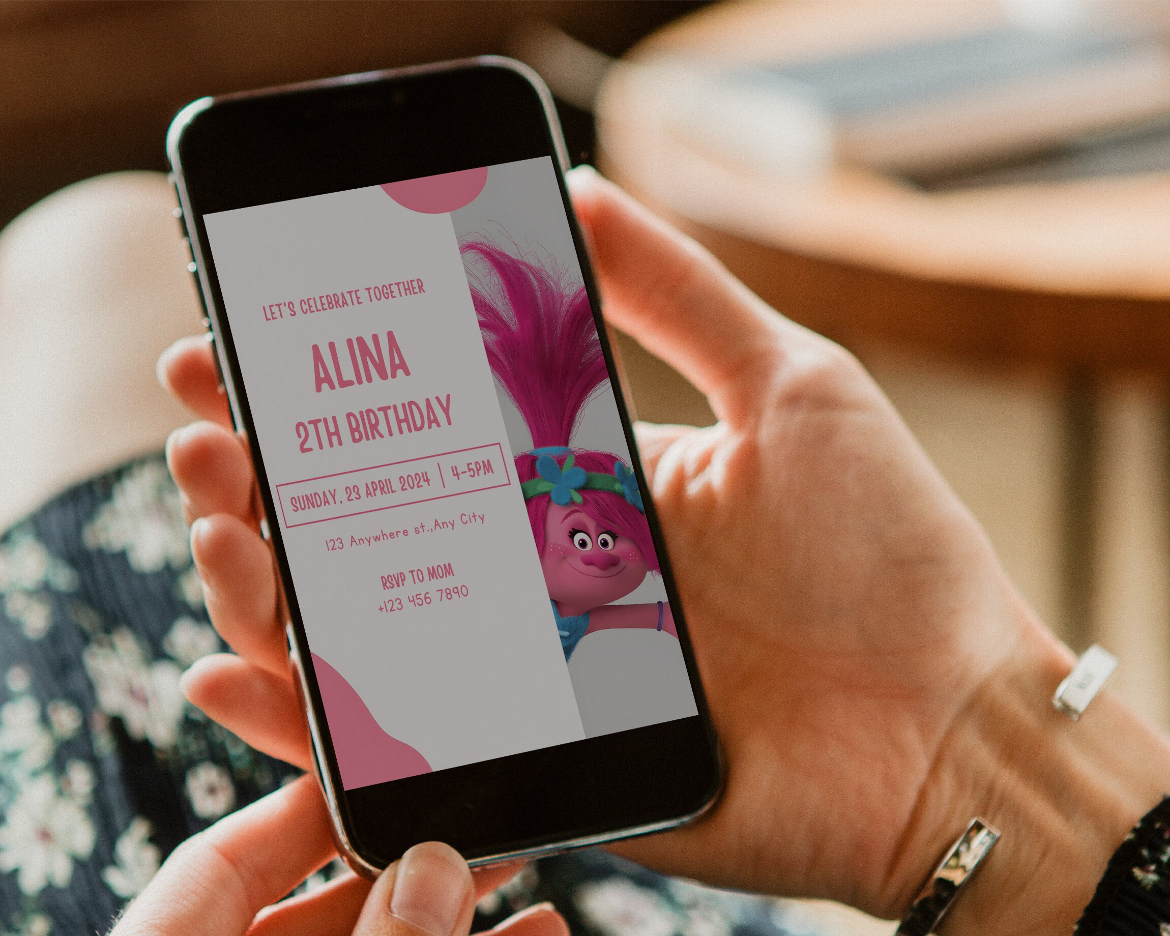 Editable Trolls Template, Editable Trolls Invitation Digital,printable ...