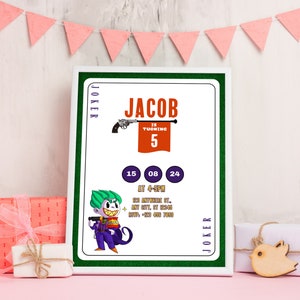 Editable Superhero Invitation Template, Editable Joker Birthday ...
