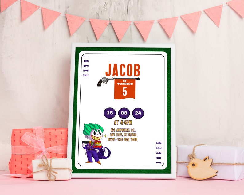 Editable Superhero Invitation Template, Editable Joker Birthday ...