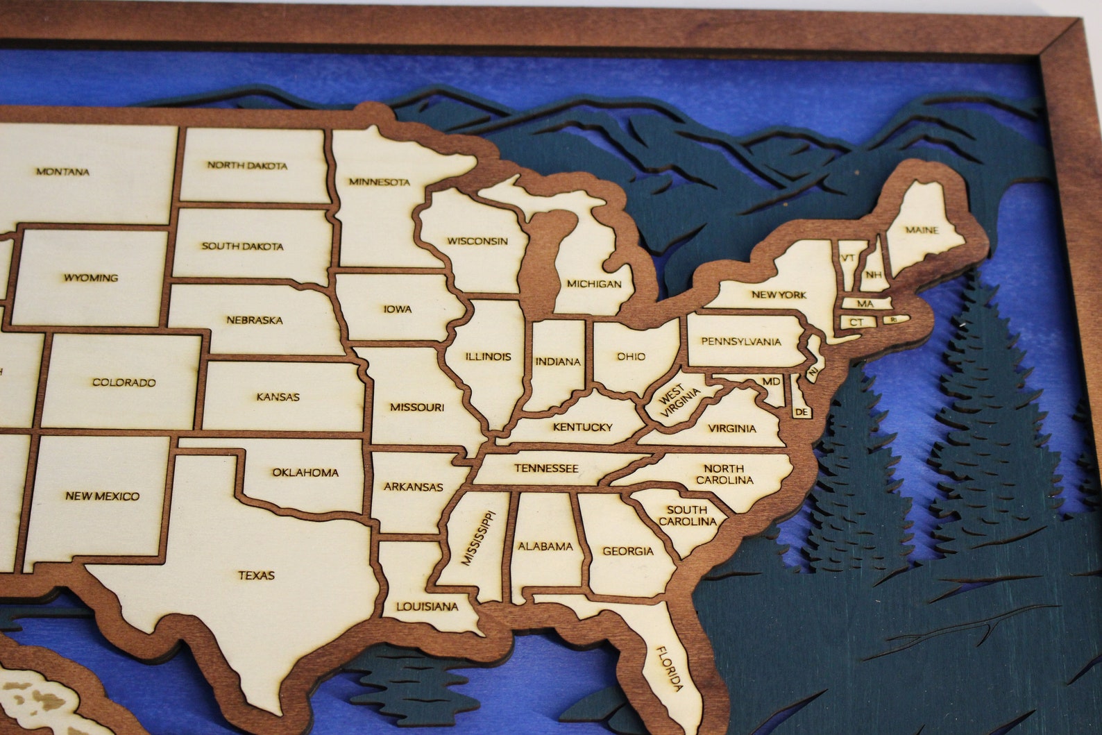 Laser Cut Multi-layered USA Travel Map With Removable States - Etsy