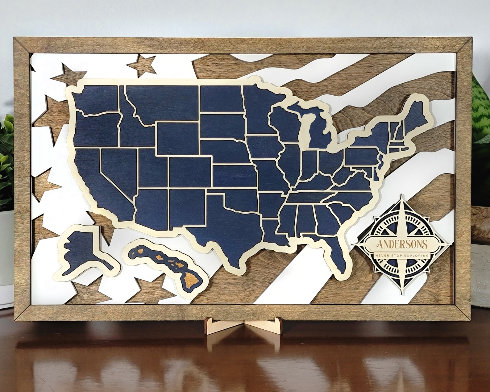 Laser Cut Multi-layered USA Travel Map With Removable States - Etsy