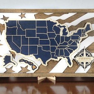 Laser Cut Multi-layered USA Travel Map With Removable States - Etsy