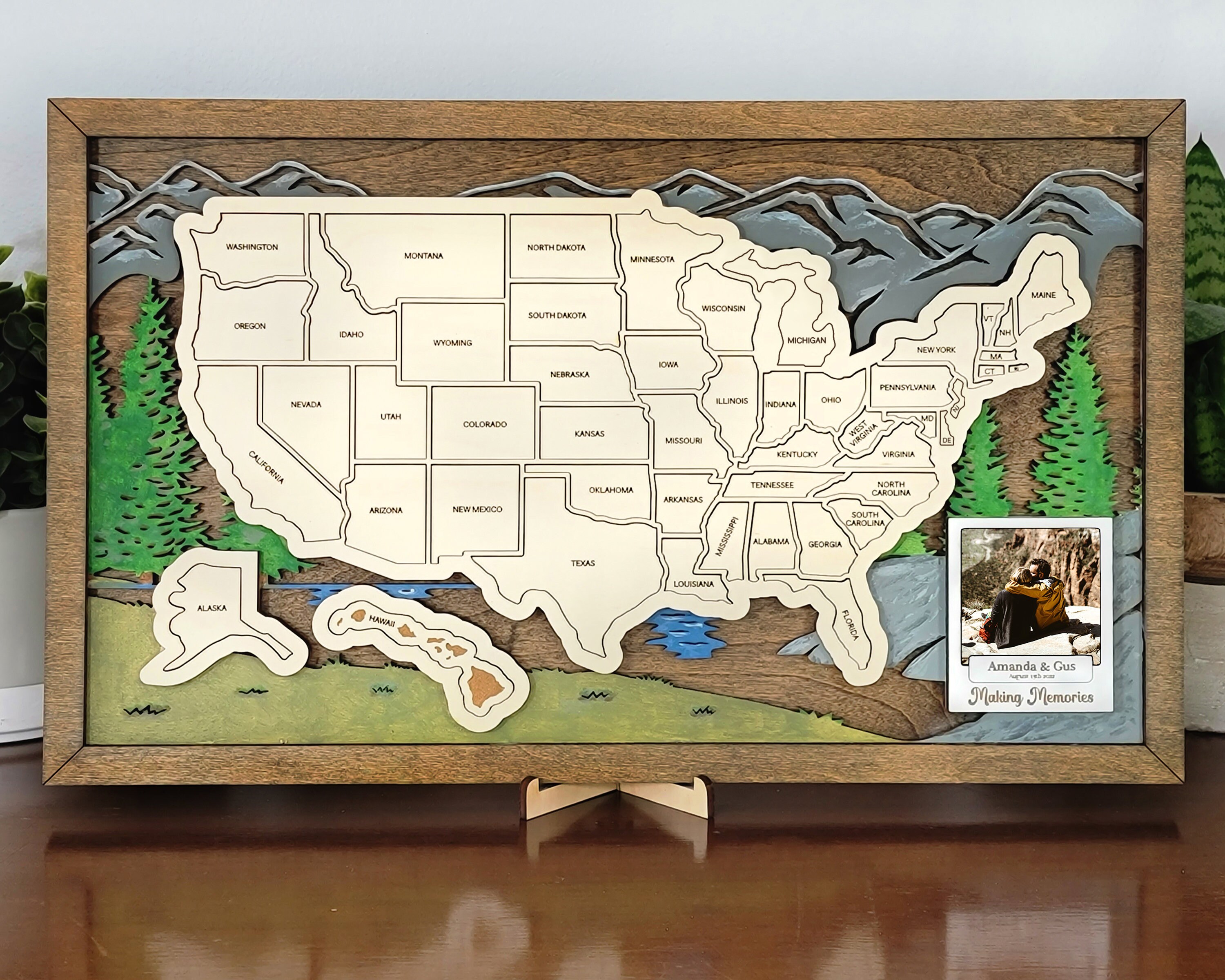 Laser Cut Multi-layered USA Travel Map With Removable States - Etsy