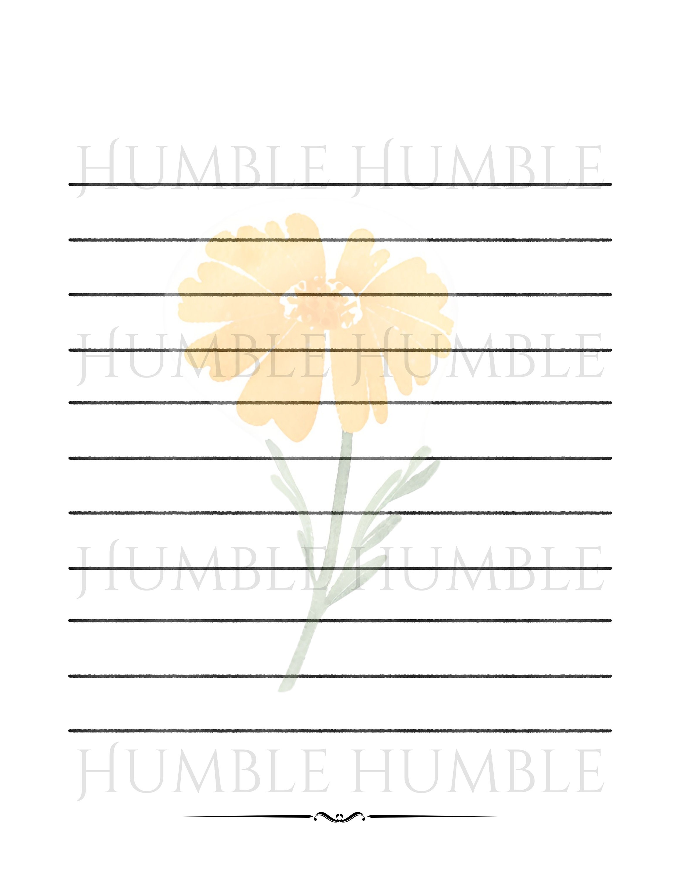 PRINTABLES, 15 Flower Writing Paper Designs, Letter Designs, Flower ...