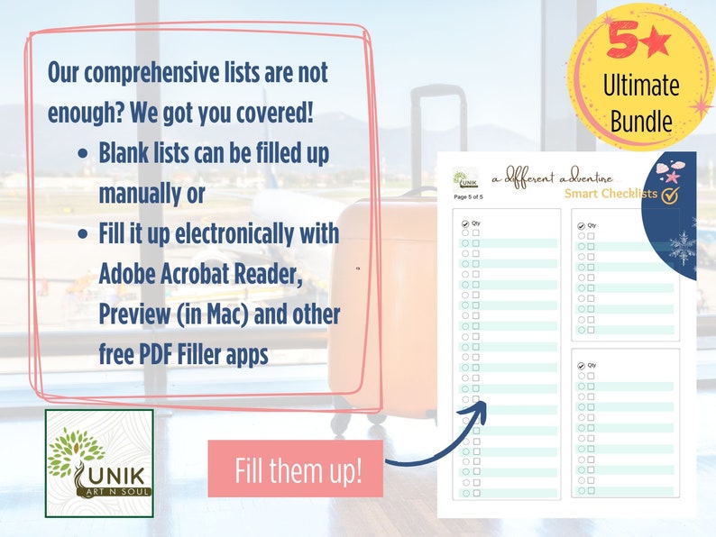 Travel Packing List, EDITABLE and PRINTABLE PDF, Ultimate Travel ...