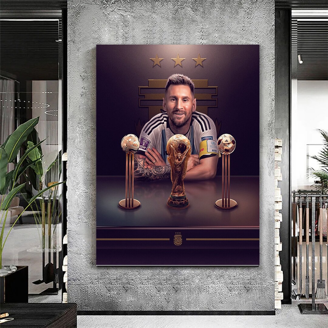 The Legend Lionel Messi, Messi's All Trophies, Canvas Print Football ...