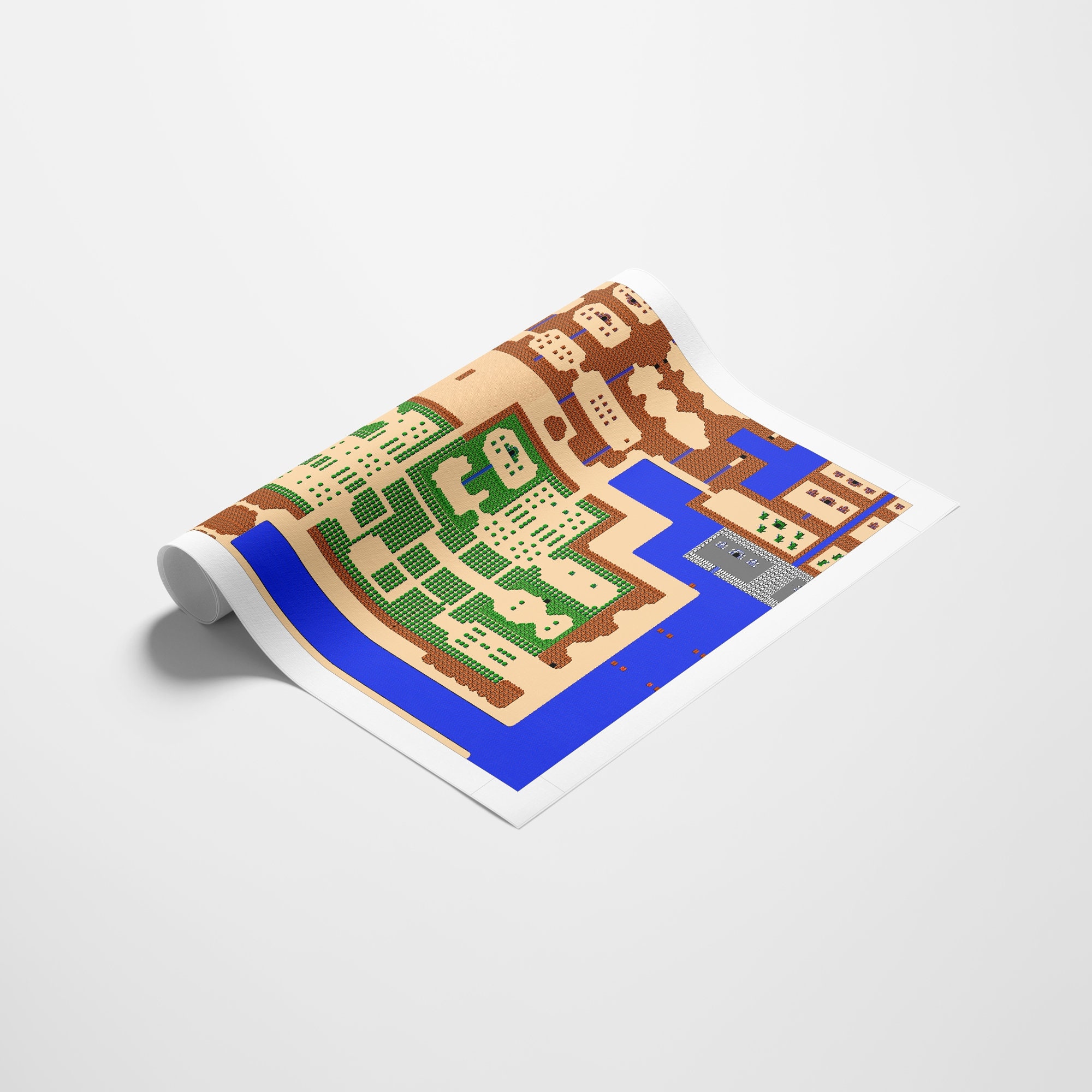 Retro Zelda World Map, Vintage Wall Decor, Video Game Poster, Legend of ...