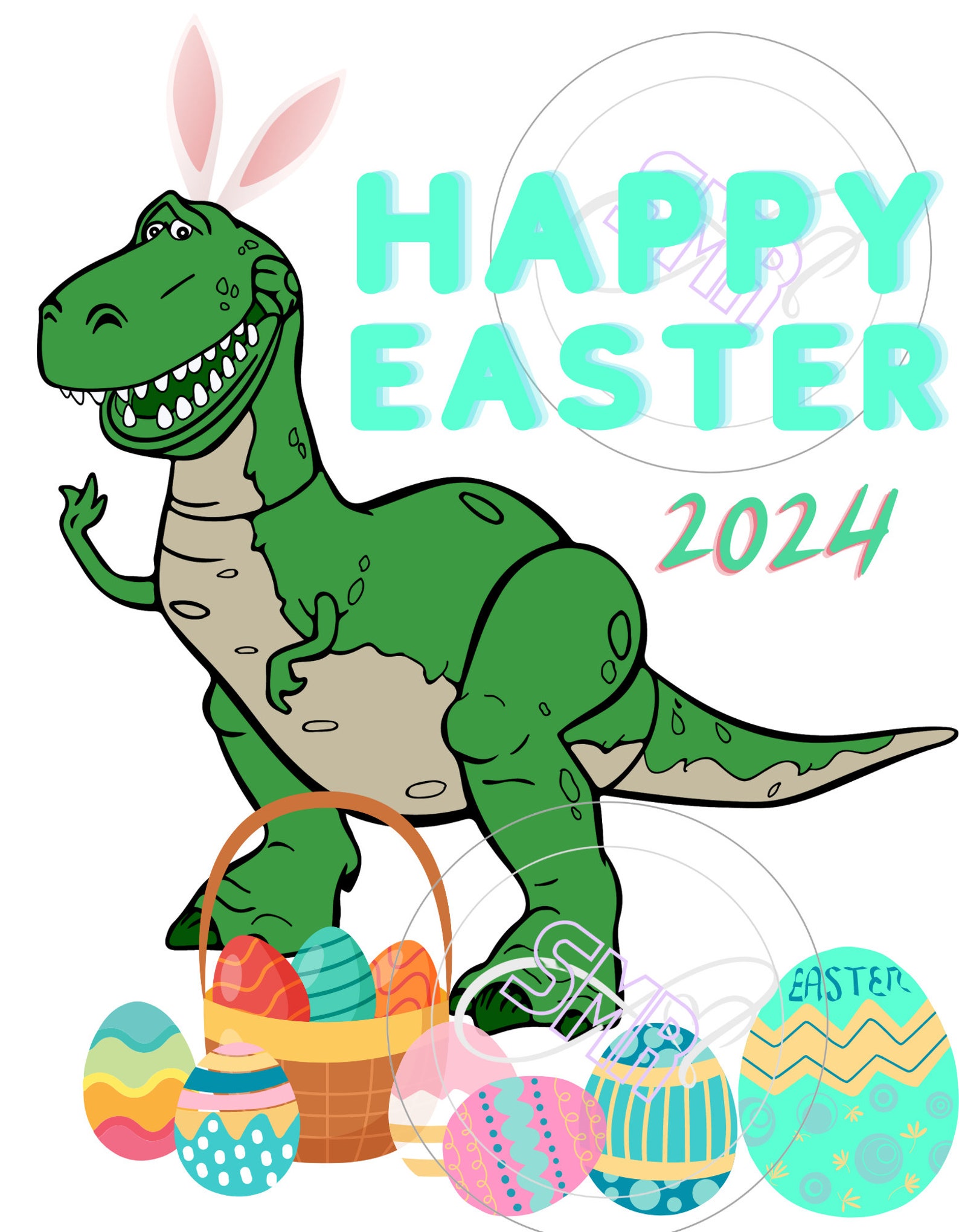 Toy Story T-rex Happy Easter 2024 PNG - Etsy