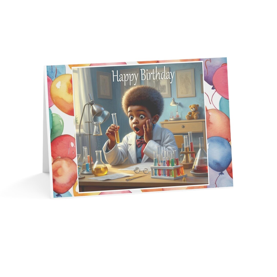 Lil Scientist V5 Kid's Greeting Cards, Birthday, Science, Cute, Boy ...