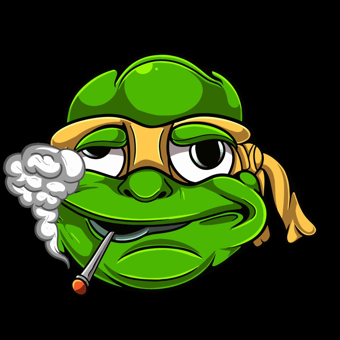 Teenage Mutant Ninja Turtle Stoned Smoker Sticker Design Digital PNG ...