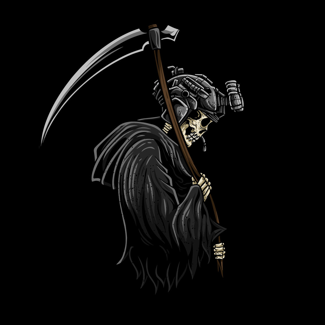 Grim Reaper Nods Nvg Night Vision Army Airsoft Skull .png .ai - Etsy