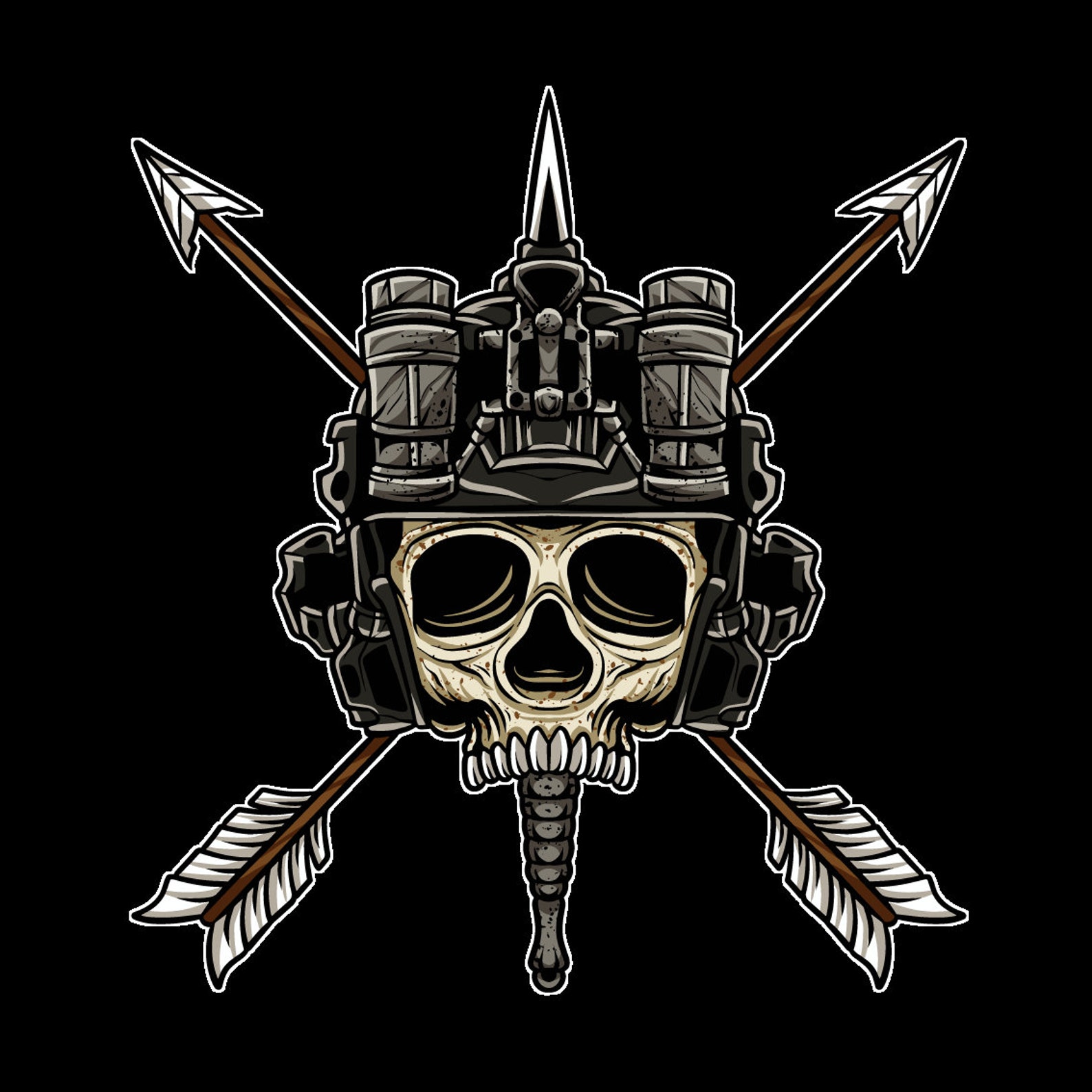 Arrowskull Arrows Army Airsoft Cool Print Skull .png .ai - Etsy